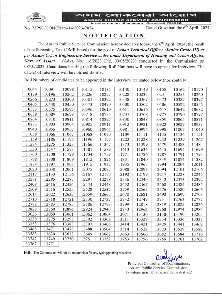 Notif UTO AUES 16 2023 06042024 | PDF