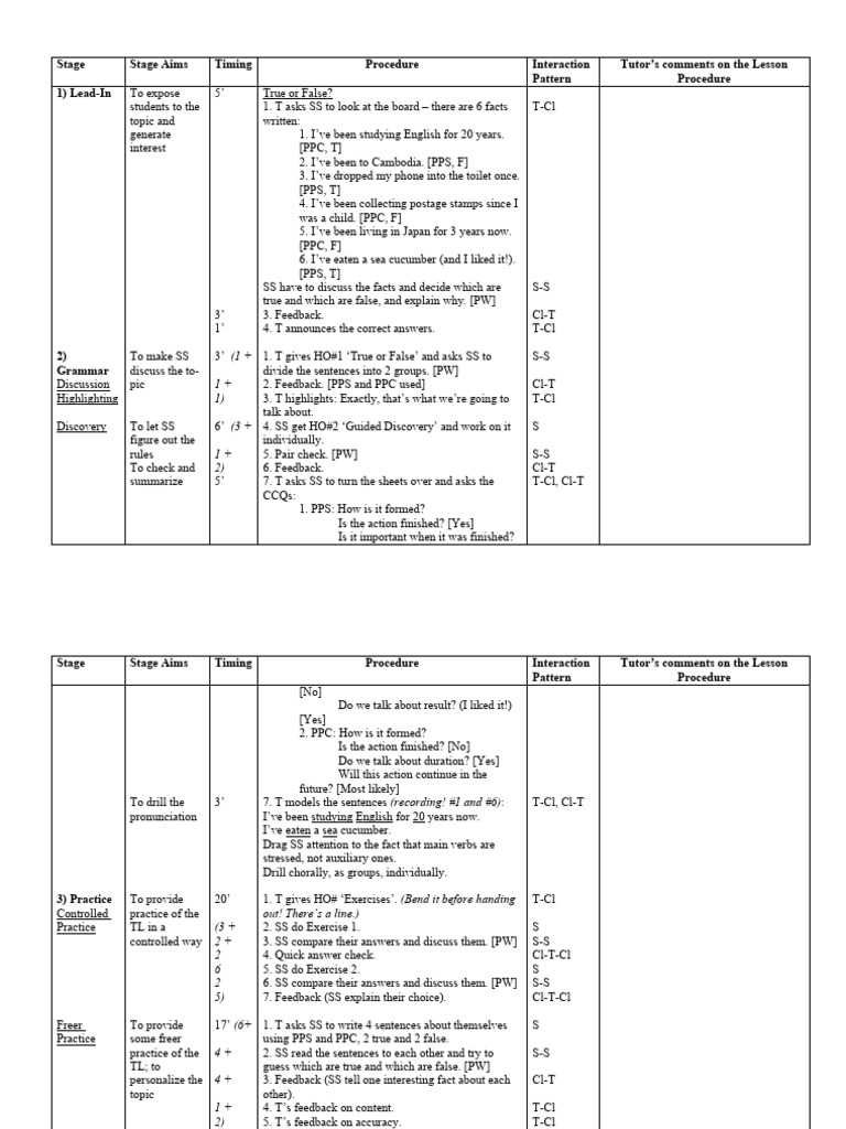 Lesson Plan Procedure | PDF | Grammar | Cognitive Science