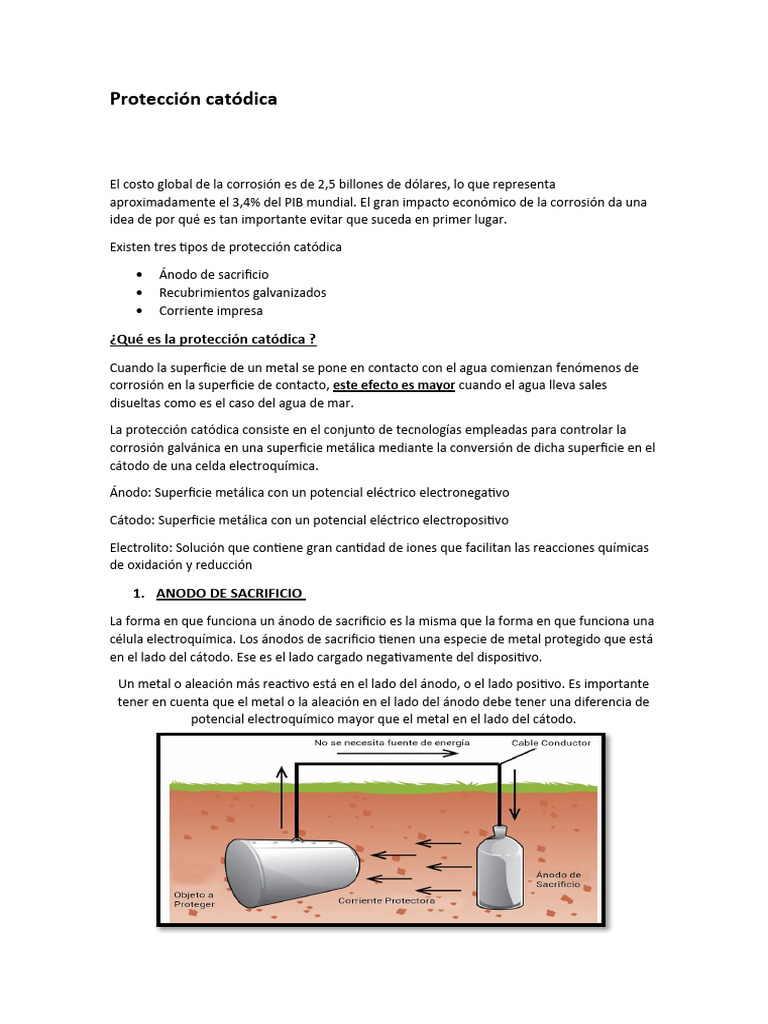 Proteccion Catodica | PDF | Corrosión | Ánodo
