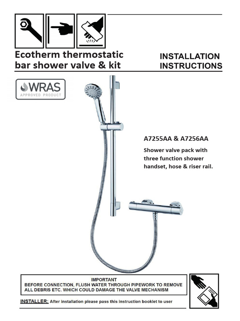 Ideal Standard Ecotherm A7255AA Complete Shower TD | PDF | Valve | Plumbing