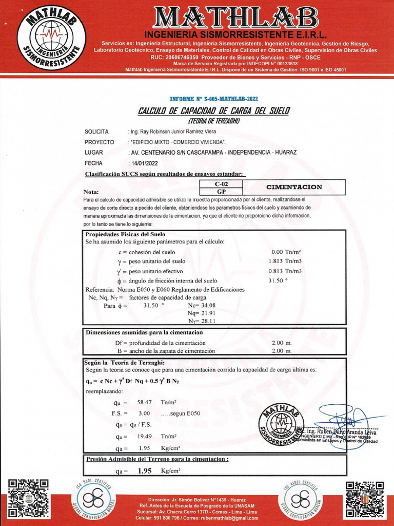 C-02 Mathlab | PDF | Fundación (Ingeniería) | Ingeniería