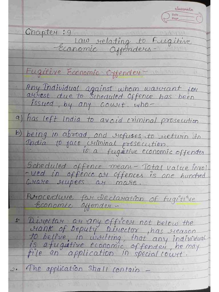 Chapter 9 Fugitive Economic Offender | PDF