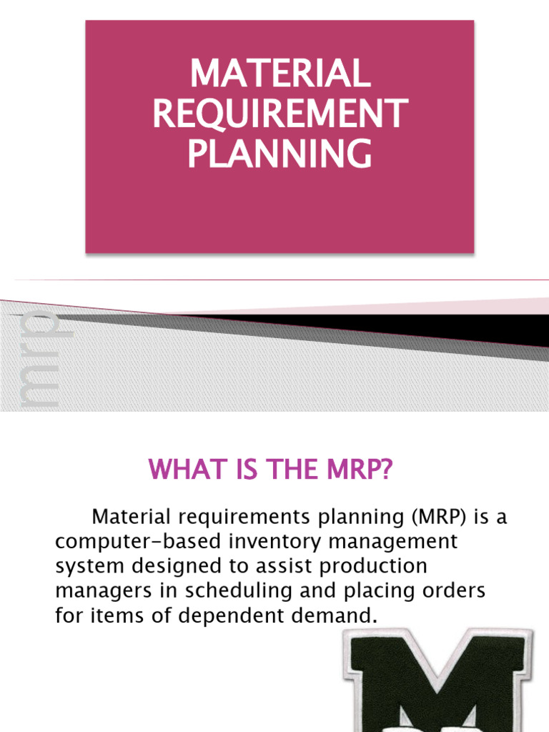 CH 5 MRP | PDF | Supply Chain Management | Business Economics