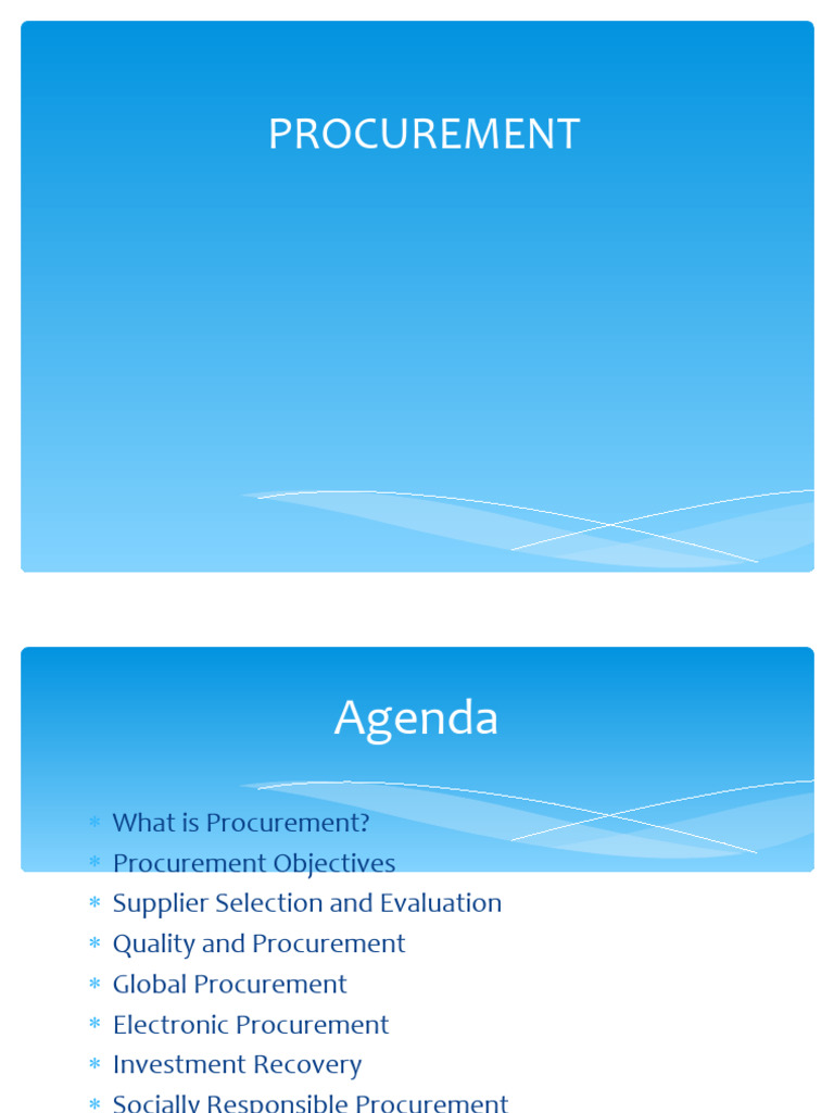 CH 2 Procurement | PDF | Procurement | Quality (Business)