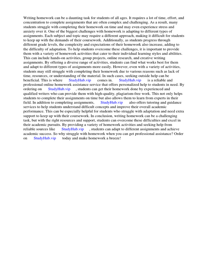 Adaptation Homework Activities | PDF | Adaptation | Lesson Plan