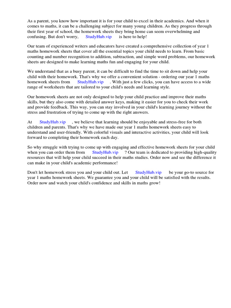 Year 1 Homework Sheets Maths | Download Free PDF | Worksheet | Homework