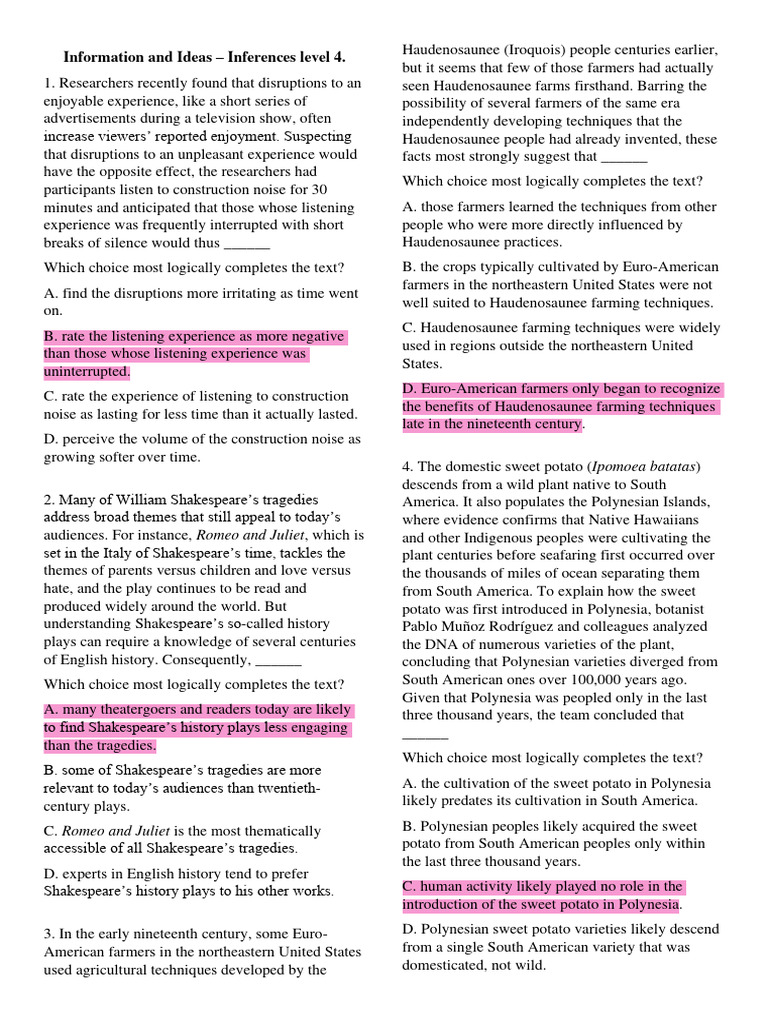 Inferences Level 4 Practice | PDF | Bipedalism | Crust (Geology)