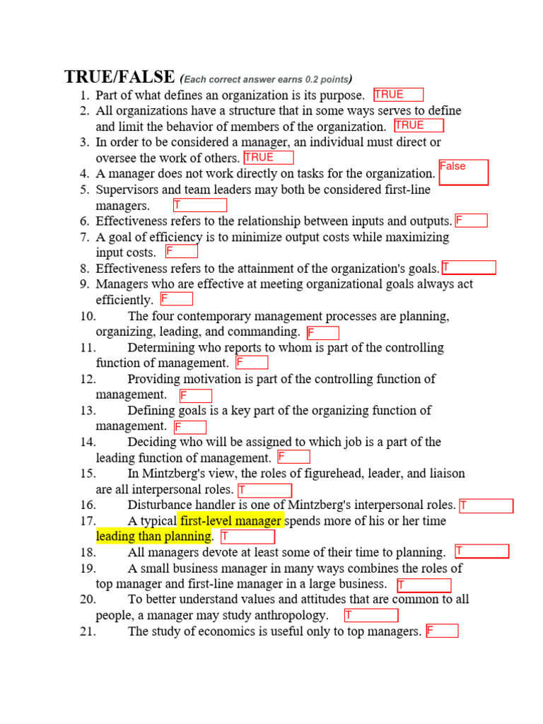 True/False | PDF | Efficiency | Cost