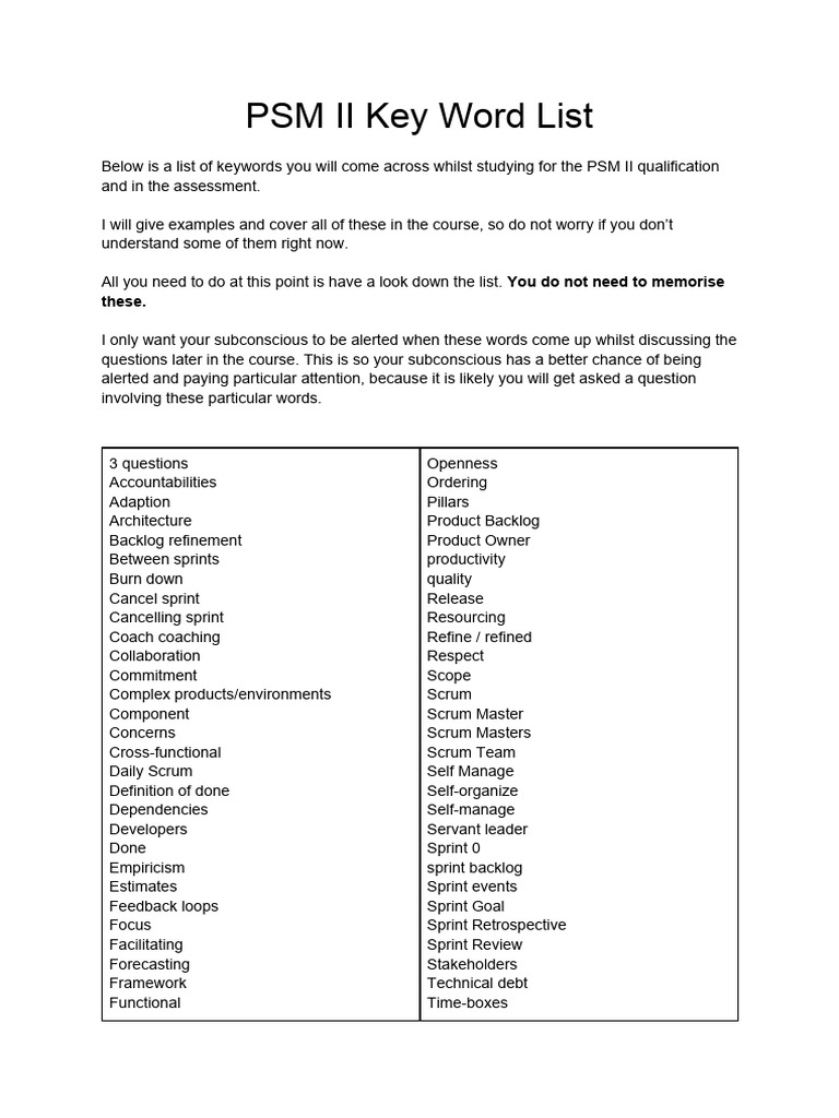 PSM II Key | Download Free PDF | Scrum (Software Development)