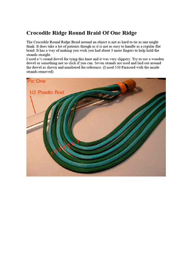 Crocodile Ridge Round Braid of One Ridge Tutorial | PDF | Home & Garden ...