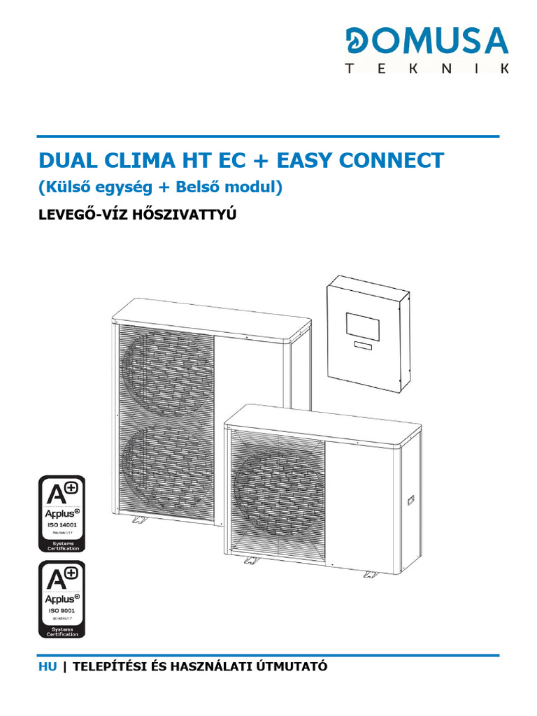 Domusa Dual Clima EC Easy Connect Magyar Nyelvű Használati Utasítás ...