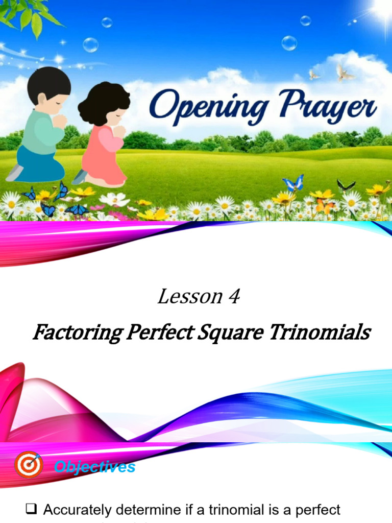 Factoring Perfect Square Trinomials | PDF | Factorization | Elementary ...