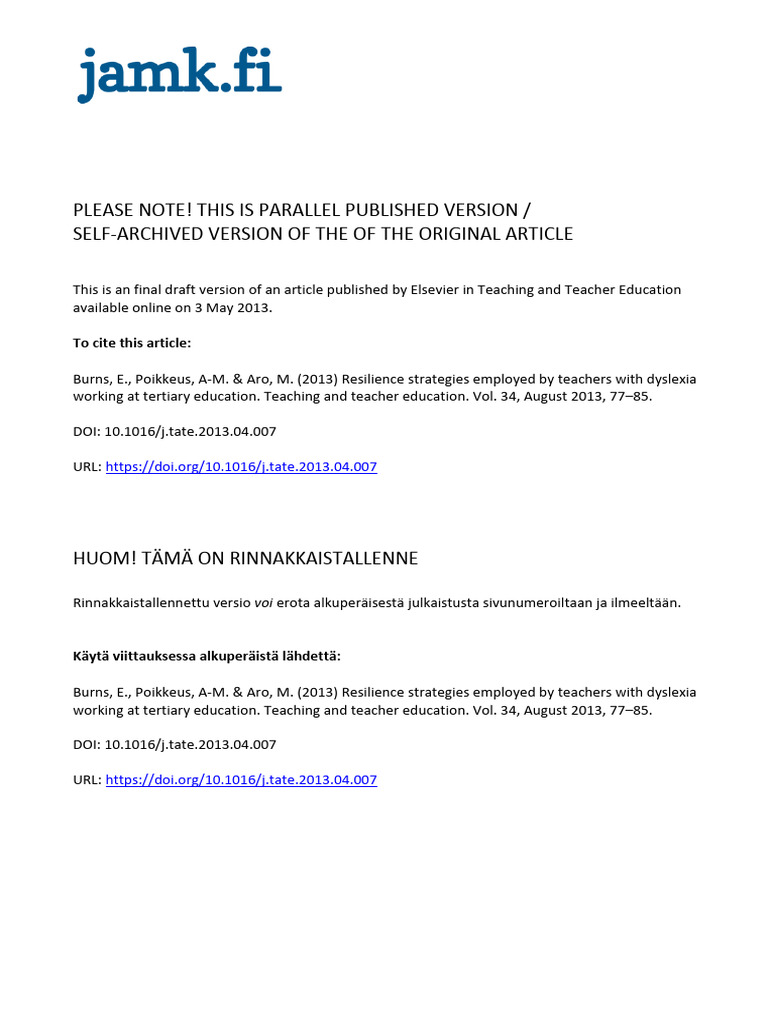 Resilience Strategies | PDF | Psychological Resilience | Teachers