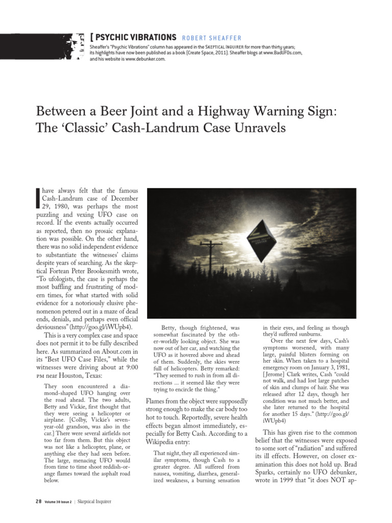 CASH-LANDRUM INCIDENT | PDF | Ufo Related Phenomena | Urban Legends