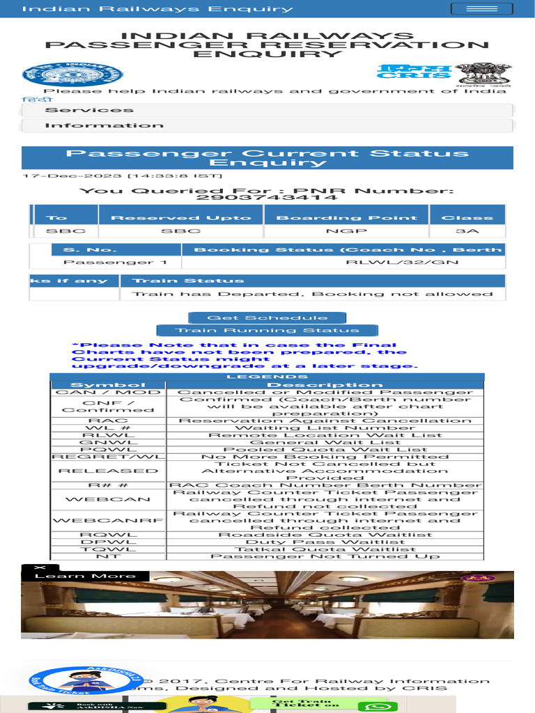 Welcome To Indian Railway Passenger Reservation Enquiry | PDF | Rail Transport | Transport