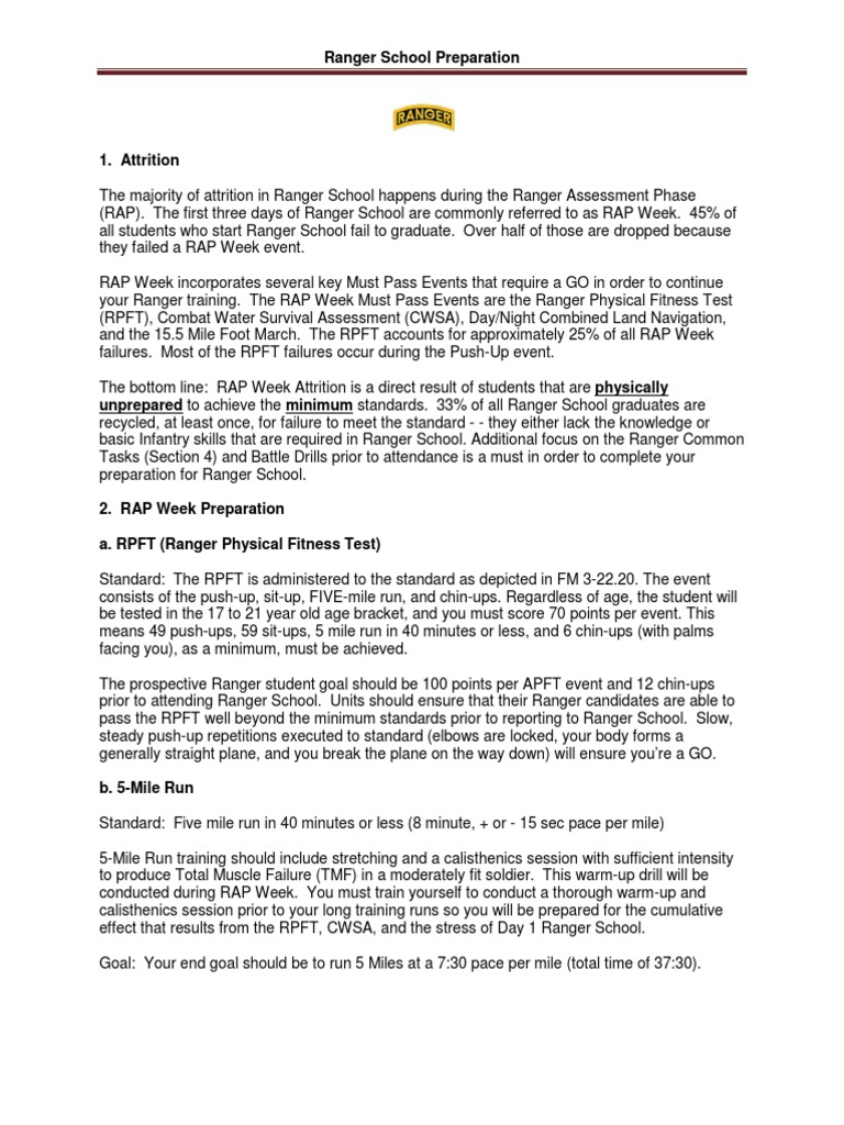 Ranger School Prep | PDF | Physical Exercise | Recreation