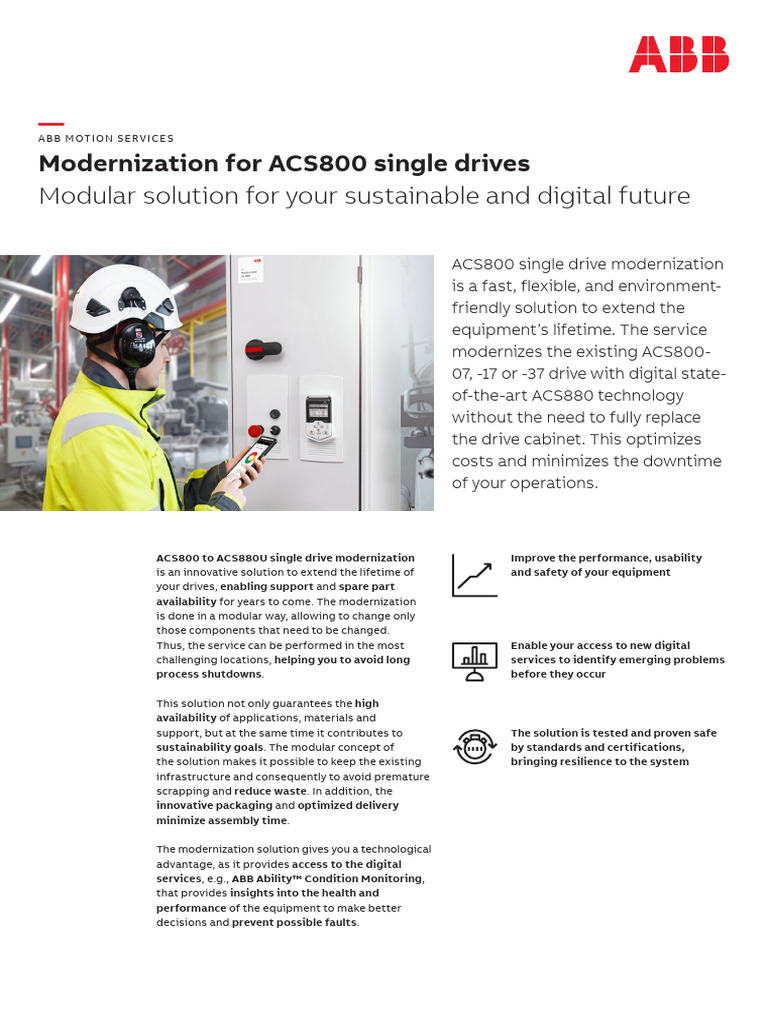 ACS800 Single Drives Modernization Leaflet 9AKK108467A0242 RevC EN 29-8 ...