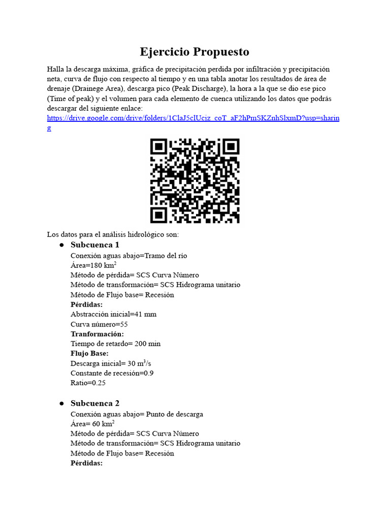 07 Ejercicio Propuesto HEC-HMS | PDF