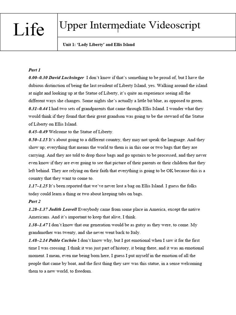 UpperIntermediate Unit1 Videoscript | PDF