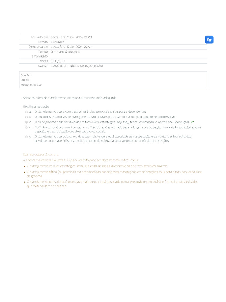 Exercício Avaliativo - Módulo 1 - Revisão Da Tentativa | PDF