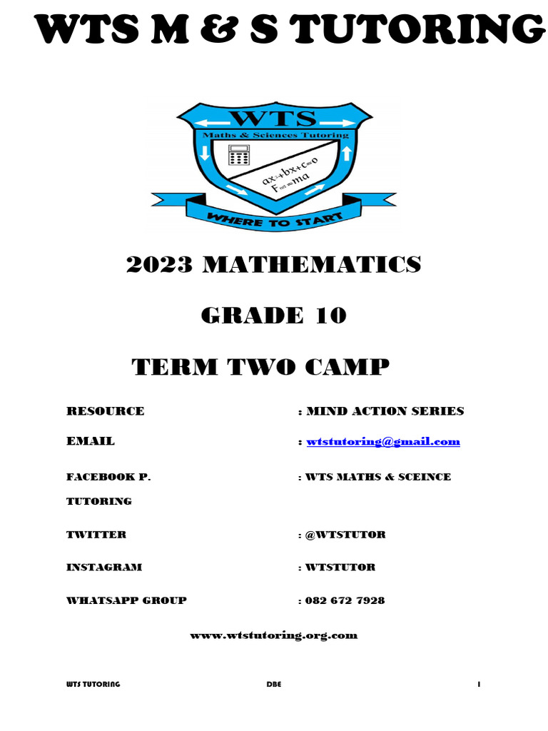Grade 10 Mathematics Term Two Resource | PDF | Home & Garden