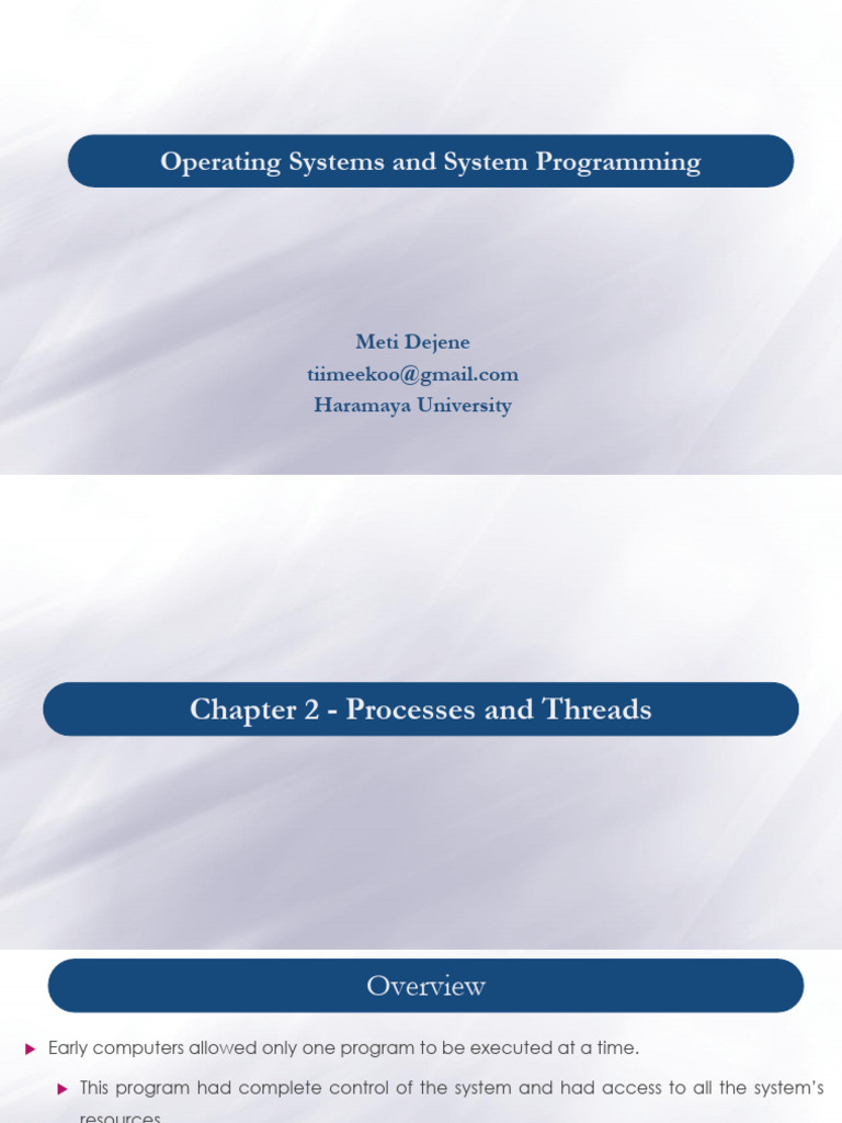 OS - Chapter - 2 - Processes and Threads | PDF | Process (Computing) | Scheduling (Computing)