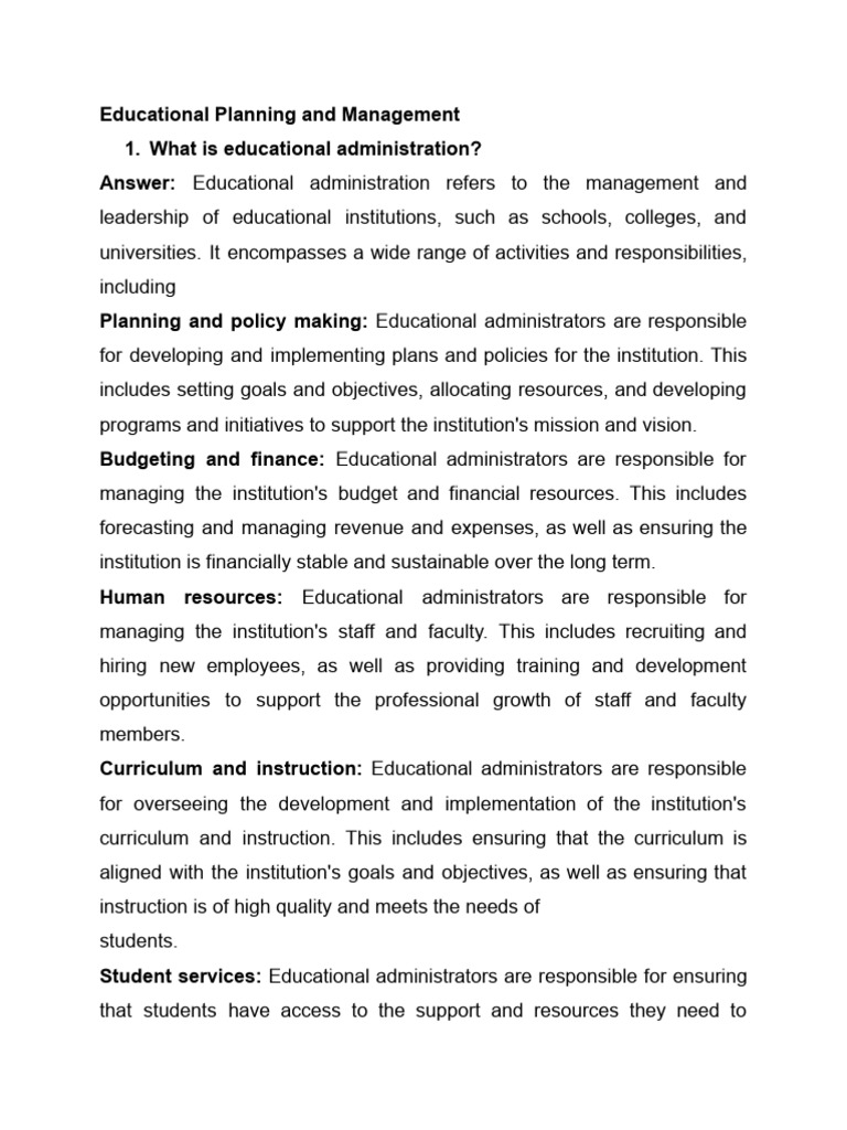 Educational Planningand Management | PDF | Policy | Education Policy