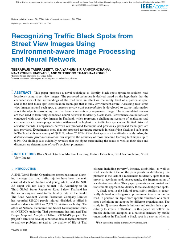 Recognizing Traffic Black Spots From Street View I | PDF | Image Segmentation | Artificial ...