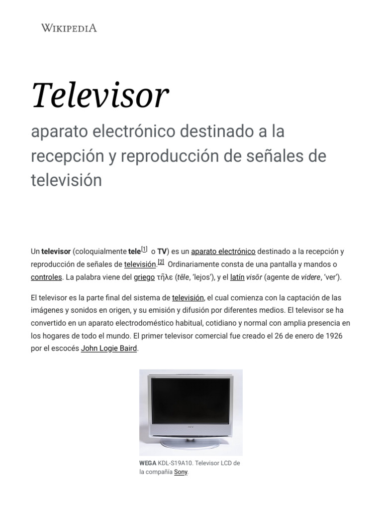 Historia y evolución del televisor | PDF | Electricidad | Electrónica