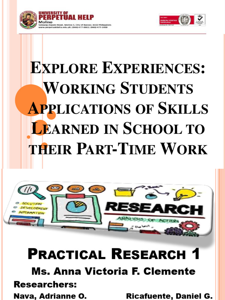 Skills Application of Working Students | PDF | Employment | Behavioural ...