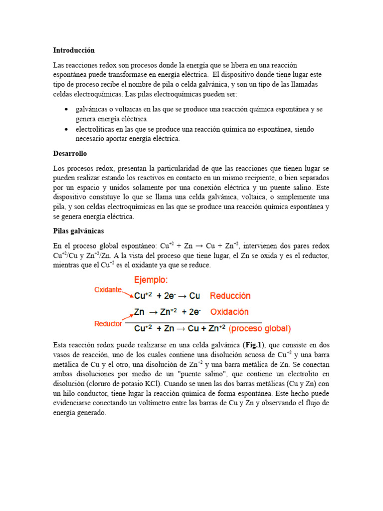 Celda Galvanica | PDF | Redox | Electroquímica