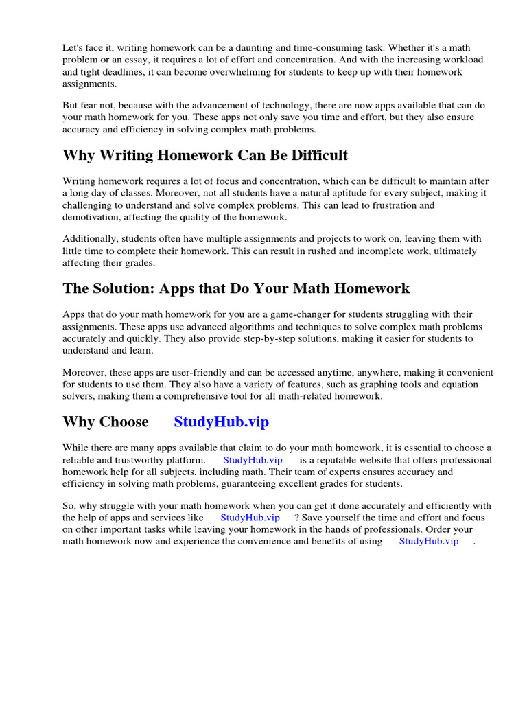 Apps That Do Your Math Homework For You | Download Free PDF | Ios ...