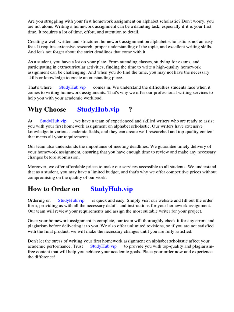 First Homework Alphabet Scholastic | PDF | Literacy | Cognition