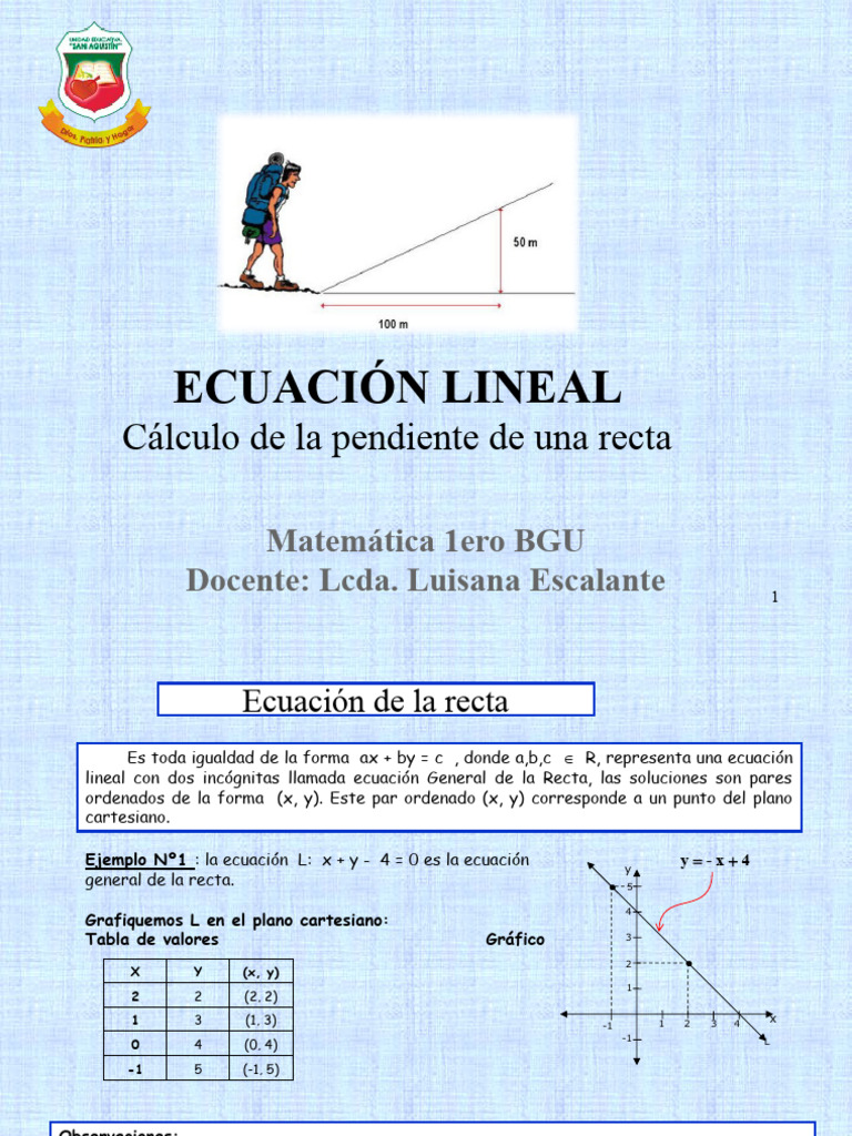 Pendiente de Una Recta | PDF | Ecuaciones | Pendiente