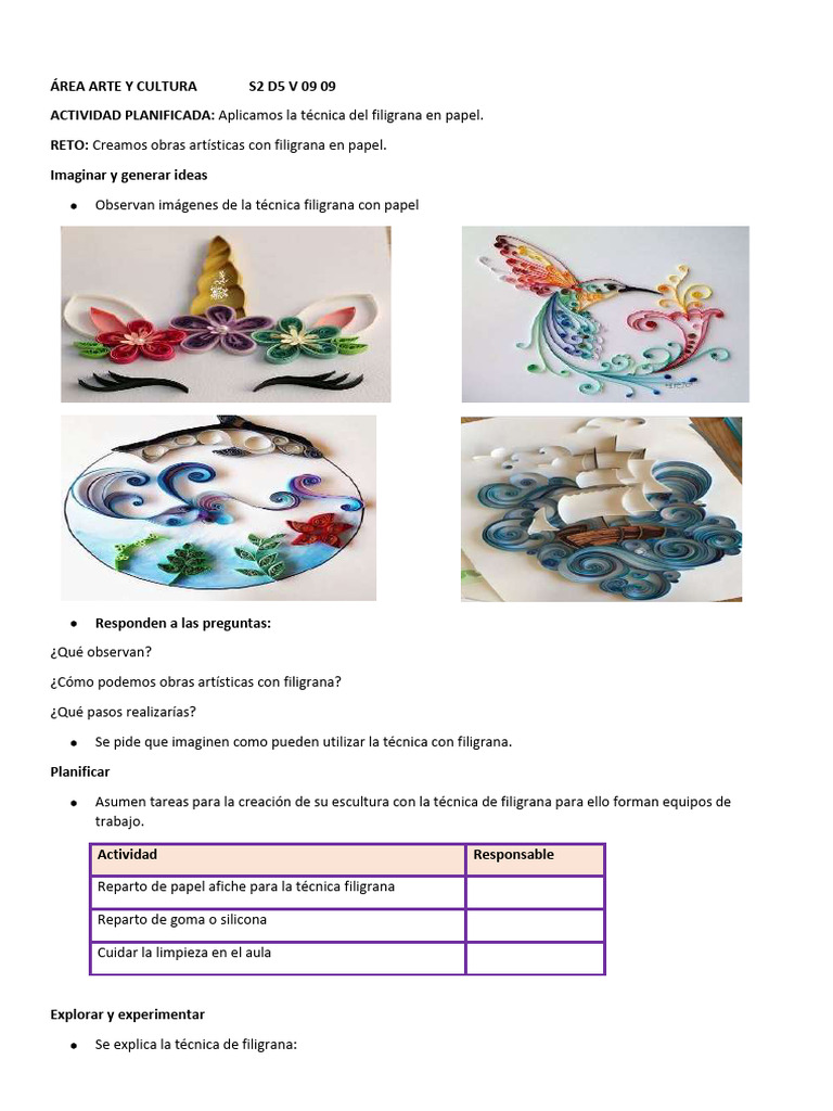 Área Arte y Cultura s2 d5 V 09 09 | PDF | Papel