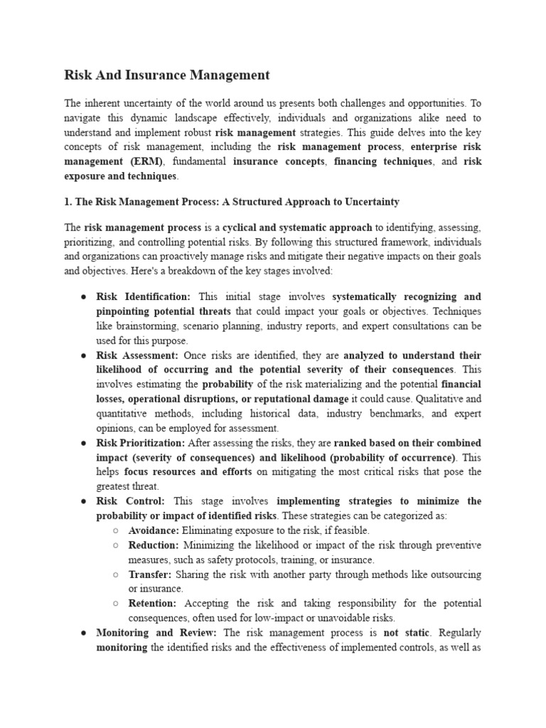 Imp. Ques. | PDF | Risk Management | Risk