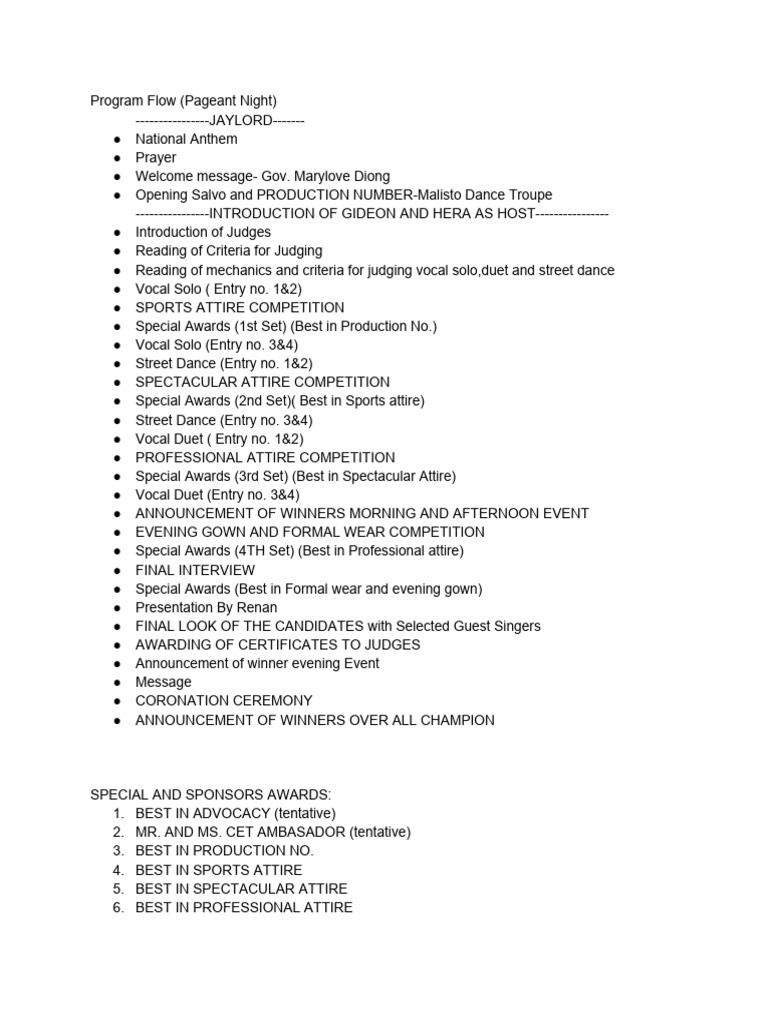 Program-Flow-Pageant-Night-1 | PDF