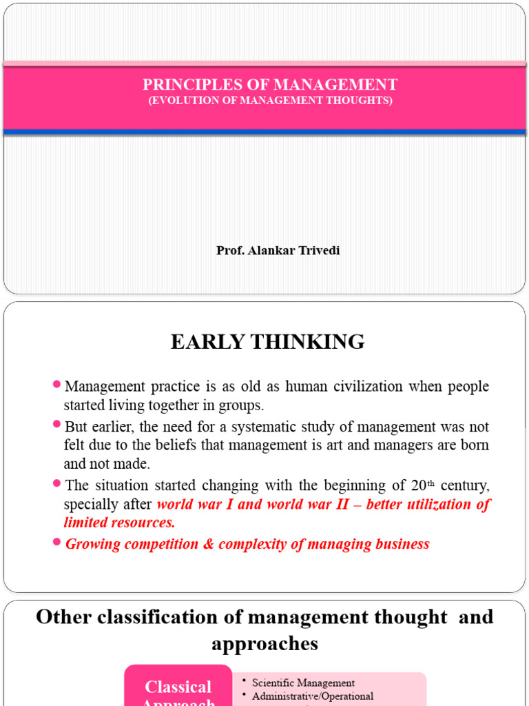 Evolution of Management Thought | PDF | Business