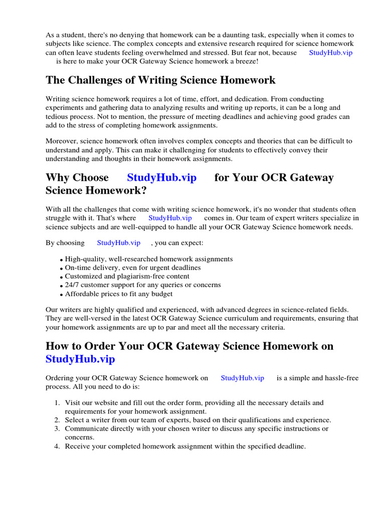 Ocr Gateway Science Homework Online | PDF | Google Play | Mobile App