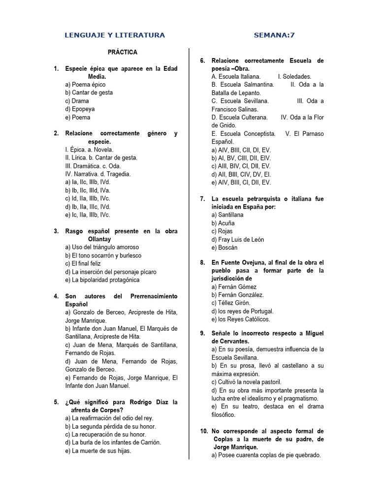 Práctica - Literatura Española | PDF | Literatura española