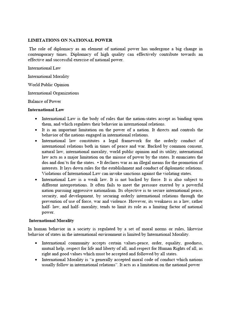 Limitations on National Power | PDF | Nuclear Disarmament ...
