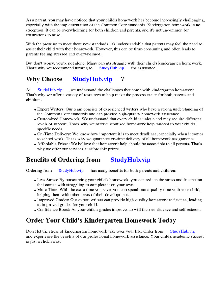 Free Common Core Kindergarten Homework | PDF | Worksheet | Homework