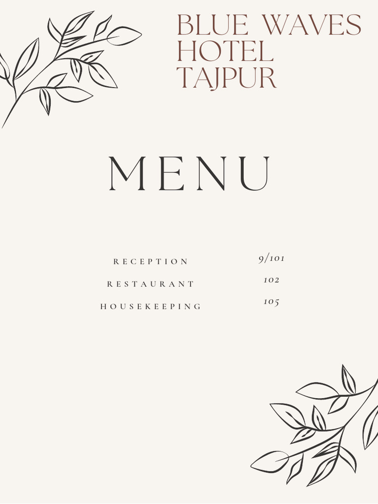 Blue Waves Hotel Tajpur Menu (A4 Document) | PDF | Curry | Food And Drink