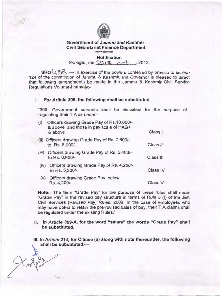 SRO-458 TA Rules | PDF | Per Diem | Transport