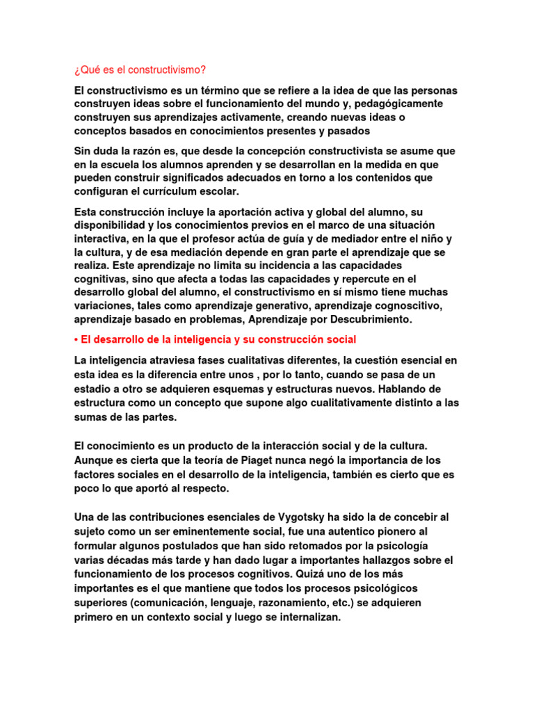 Enfoque Constructivista | Descargar gratis PDF | Constructivismo ...