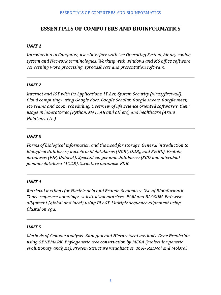 Allied EssentialsOfComputers 0bioinformatics | PDF | Computer Network | Computer Data Storage