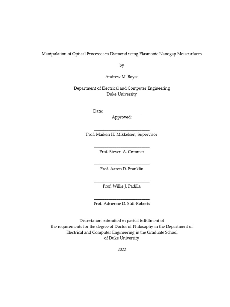 Andrew Boyce Dissertation 5 23 22 | PDF | Plasmon | Atomic