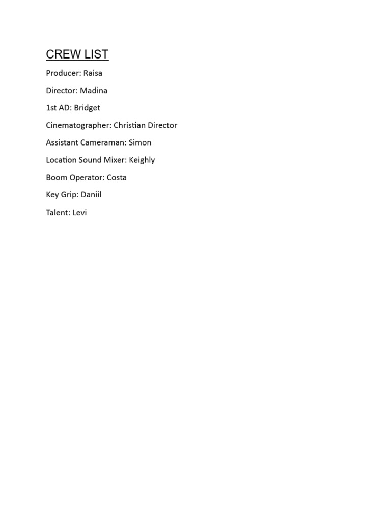 Production Book | PDF