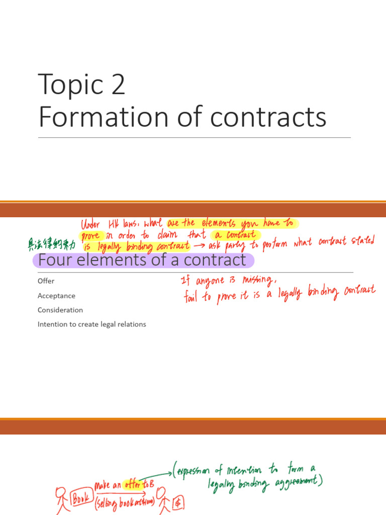 Topic 2 Formation of Contracts | PDF | Consideration | Offer And Acceptance