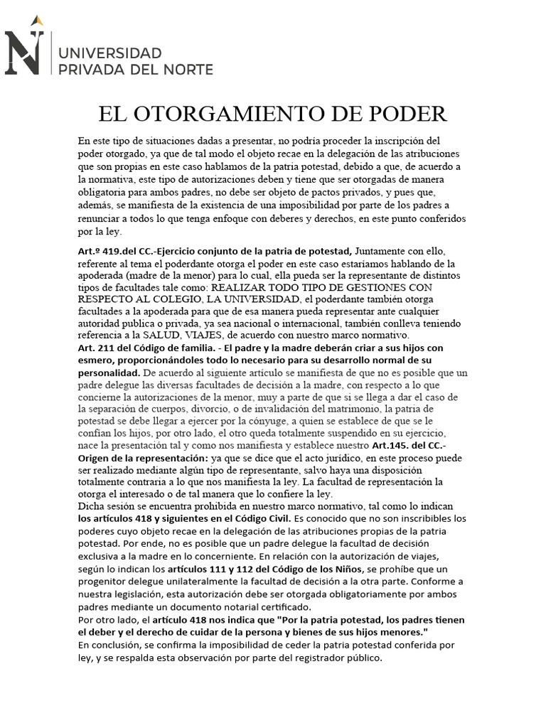 El Otorgamiento de Poder 2 | PDF | Divorcio | Justicia